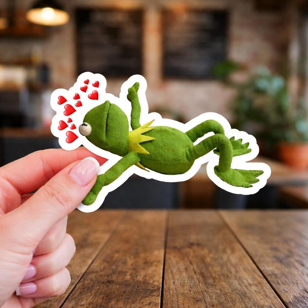 Kermit Frog Sticker | Funny Meme Sticker- Kiss-cut Vinyl Sticker ...