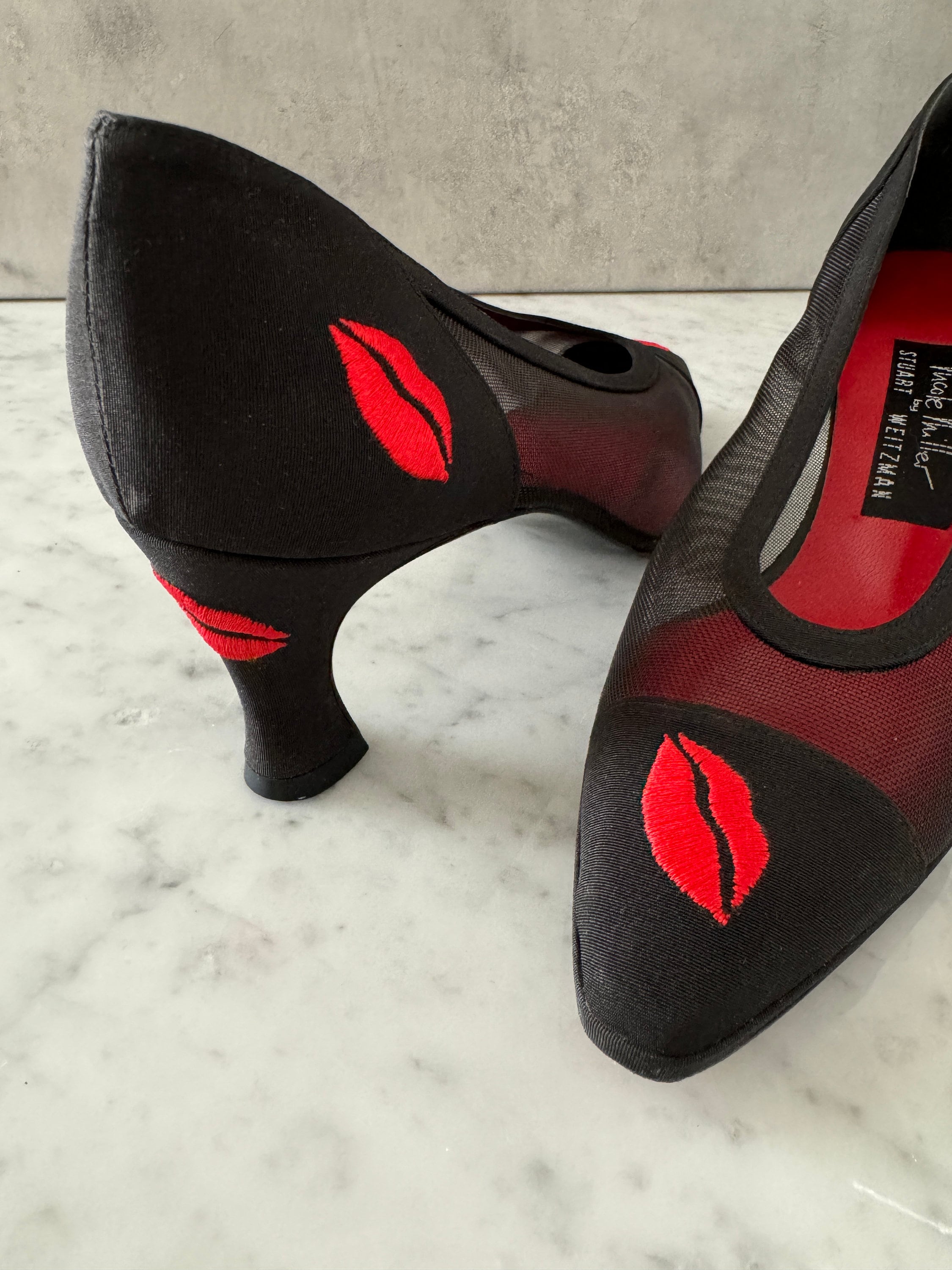 Vintage Lip Embroidered Heels - Etsy
