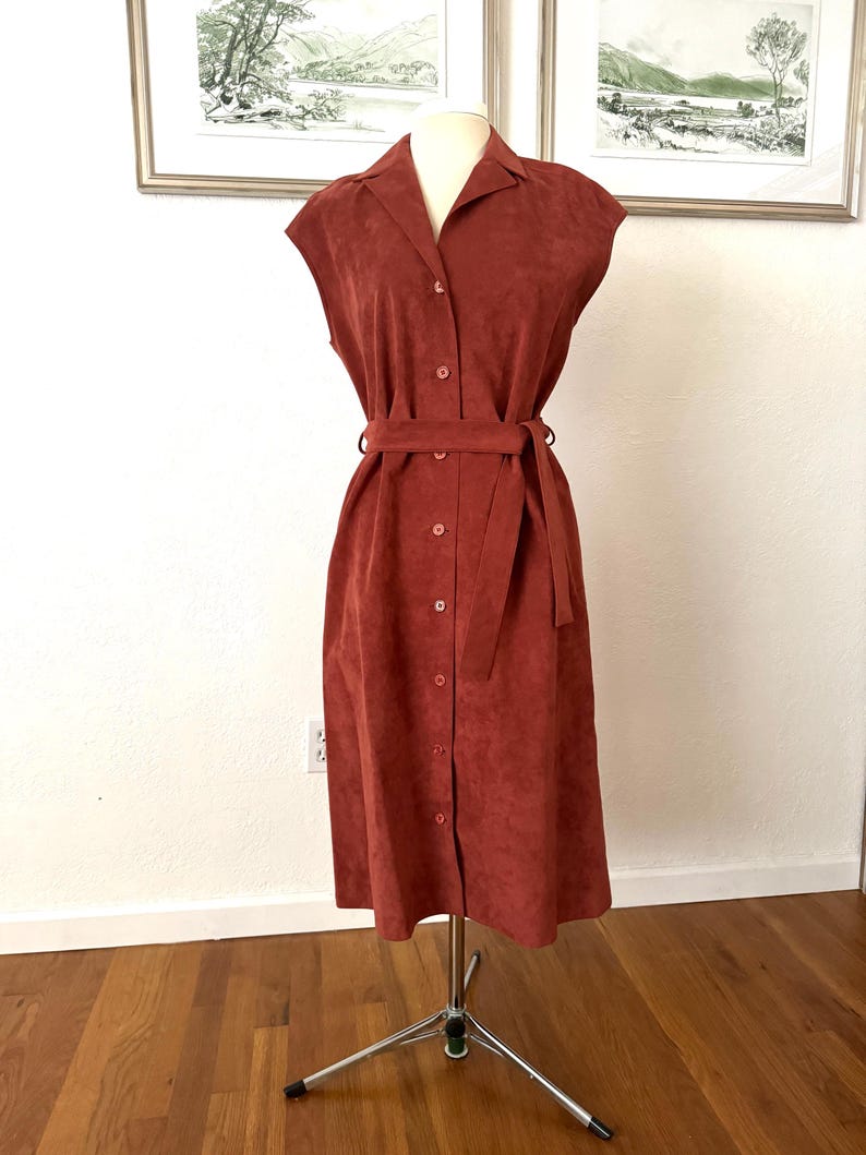 Vintage Brick Red Shirt Dress - Etsy