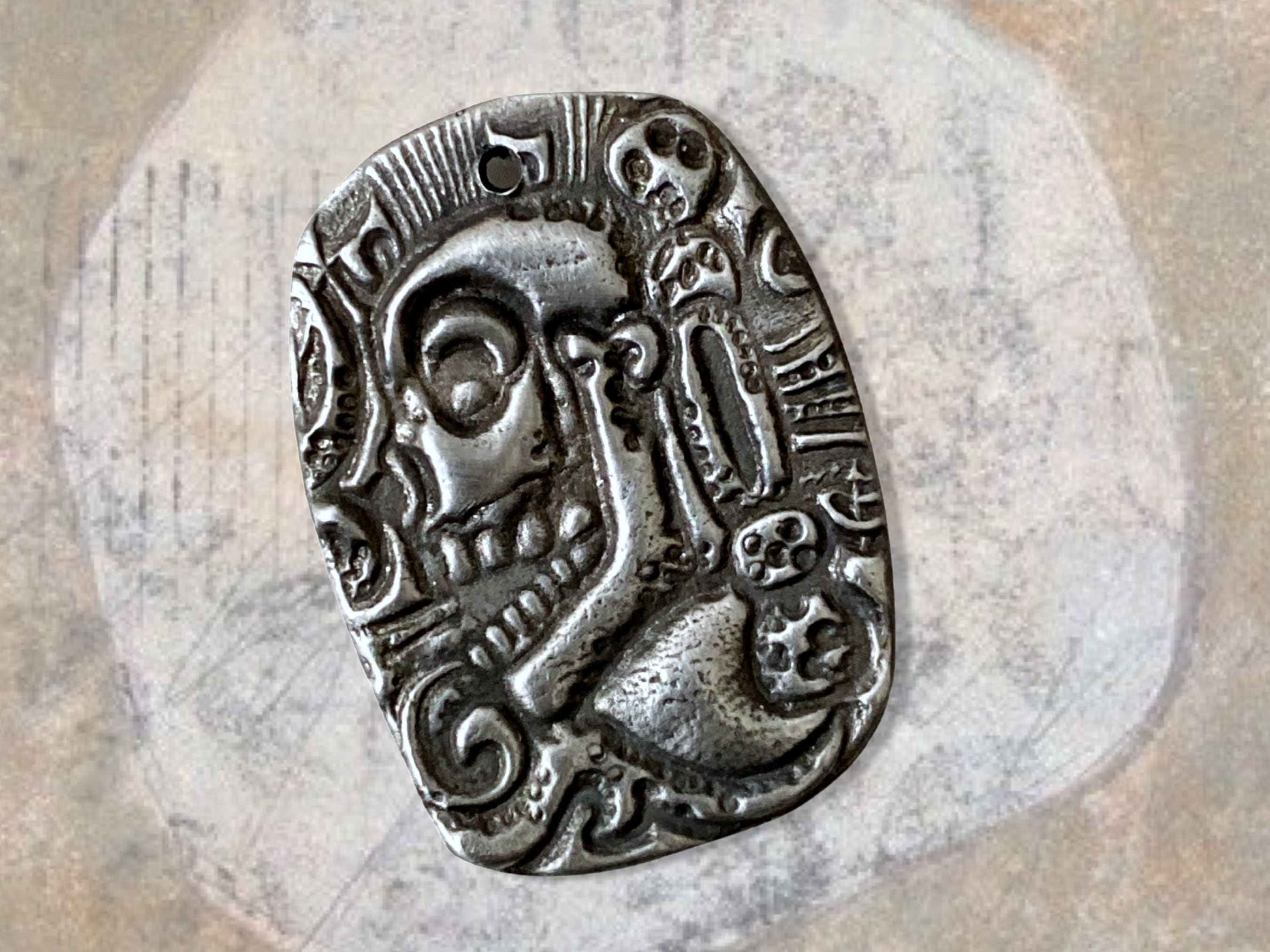 Ancient Mayan Skull - Talisman - Ancient Relic - Skull Pendant - Hand ...