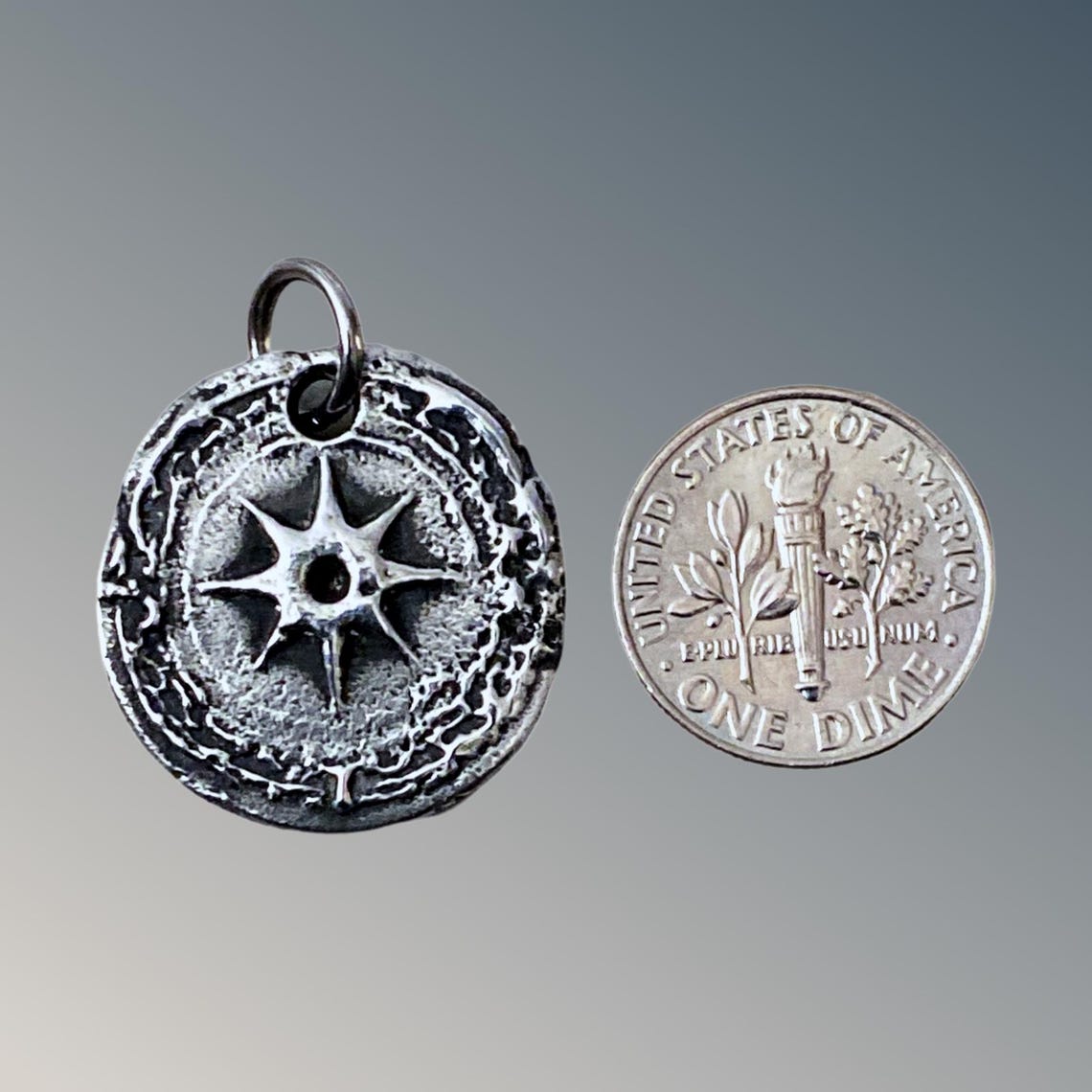 Sacred Star Pendant: Celestial 8-point Charm in Aged Pewter - Handmade ...