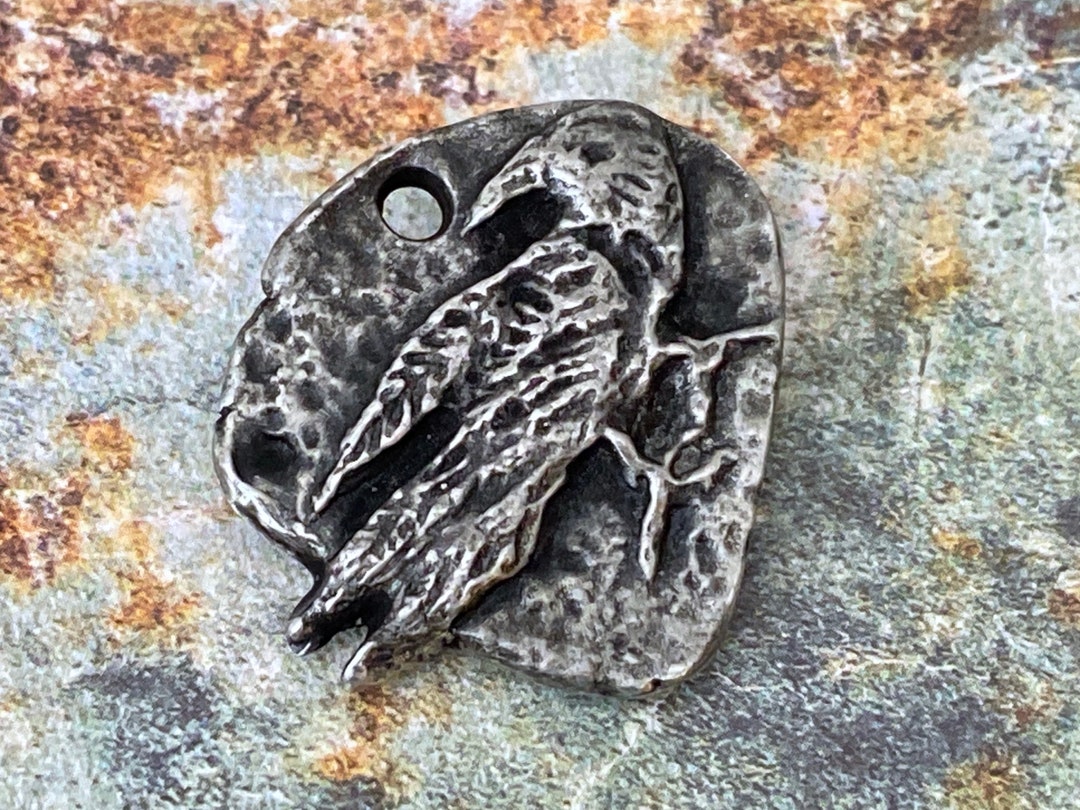 Hand Cast Pewter Pendant - Raven - Handmade Jewelry - Gothic - Boho - Etsy