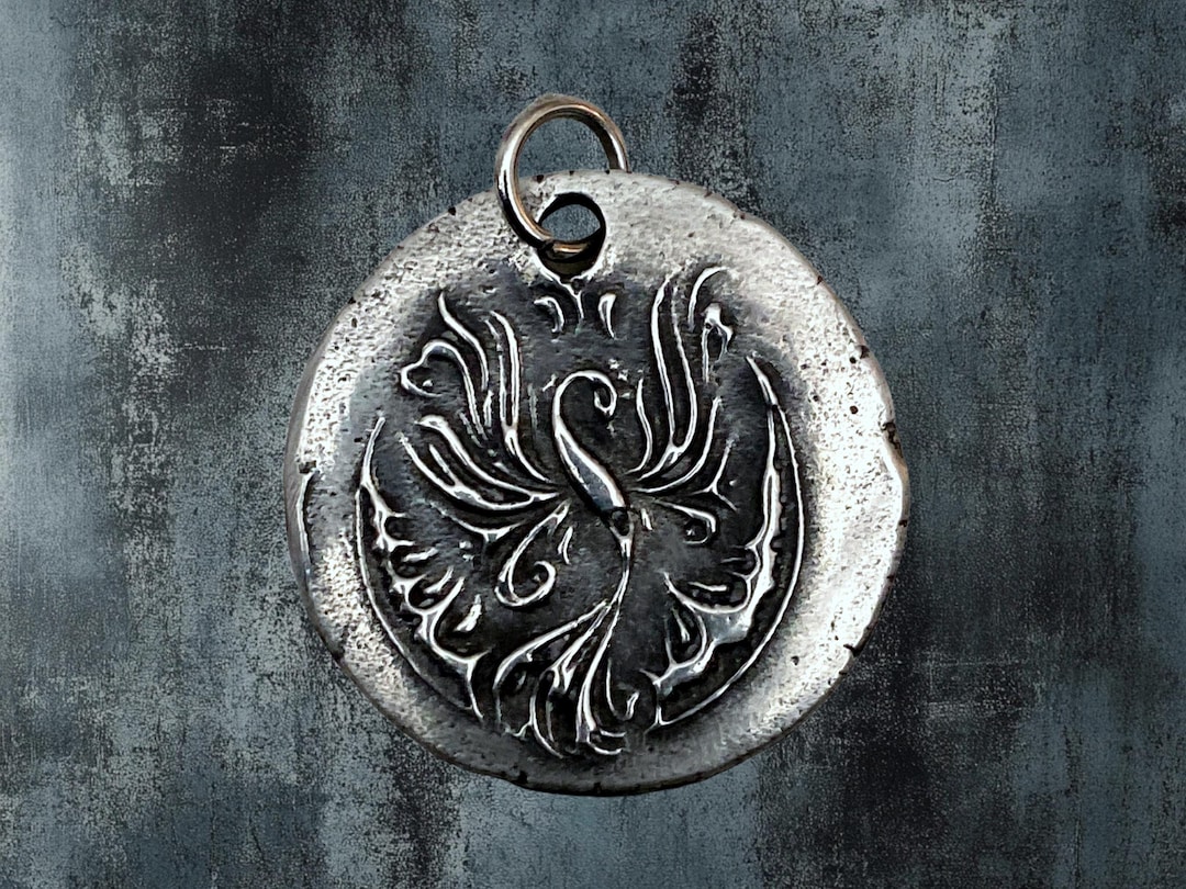 Phoenix Rising Pendant - Hand-cast Premium Quality Pewter - Artisan ...