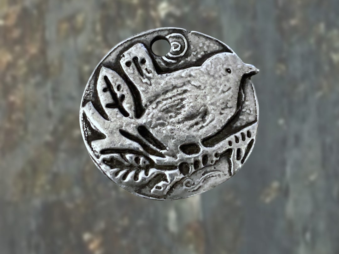 Bird in a Tree Pewter Pendant Charm - Hand Cast Pewter Jewelry ...