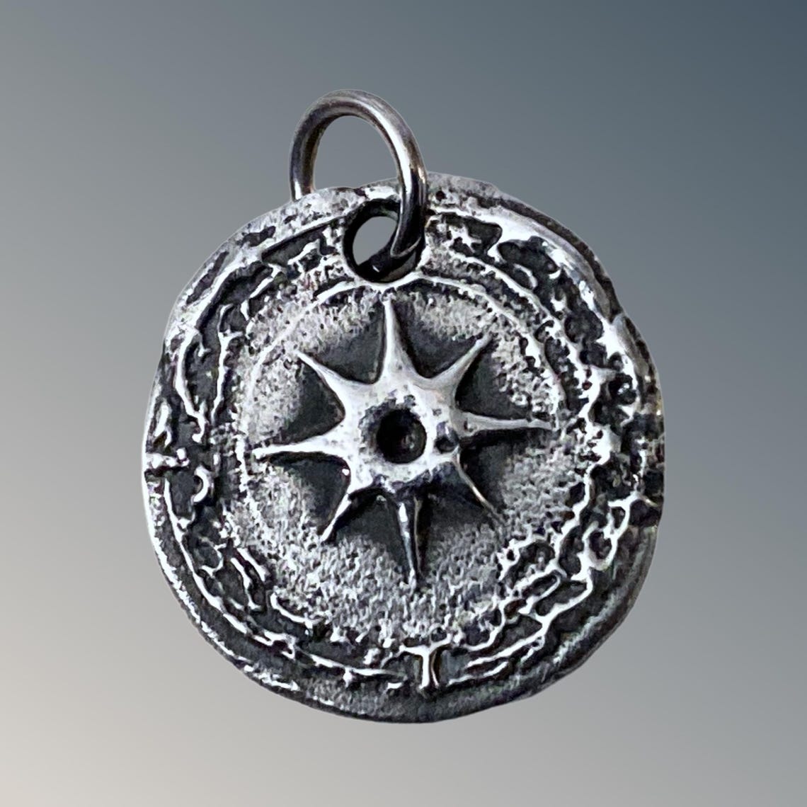 Sacred Star Pendant: Celestial 8-point Charm in Aged Pewter - Handmade ...
