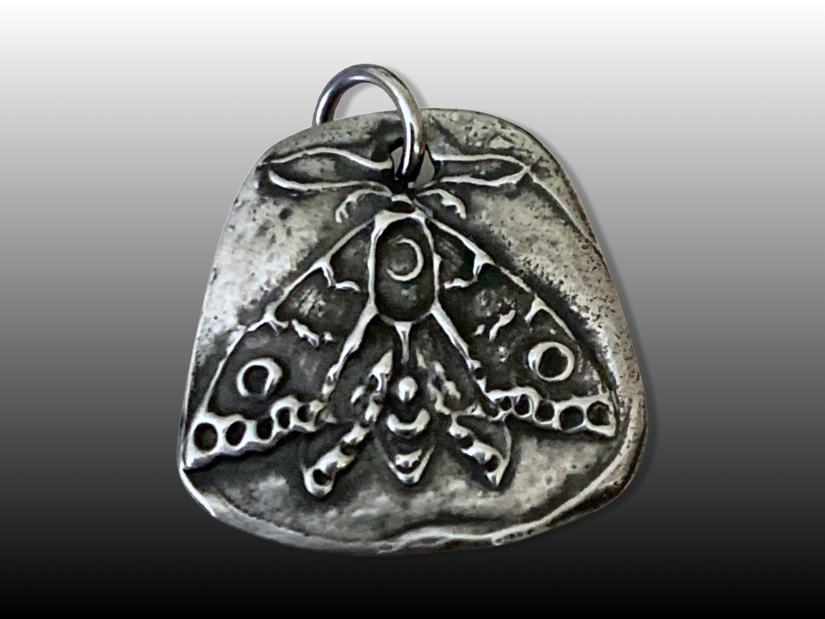 Luna Moth Charm - Hand Cast Rustic Pewter Focal Pendant - Earthy Boho ...