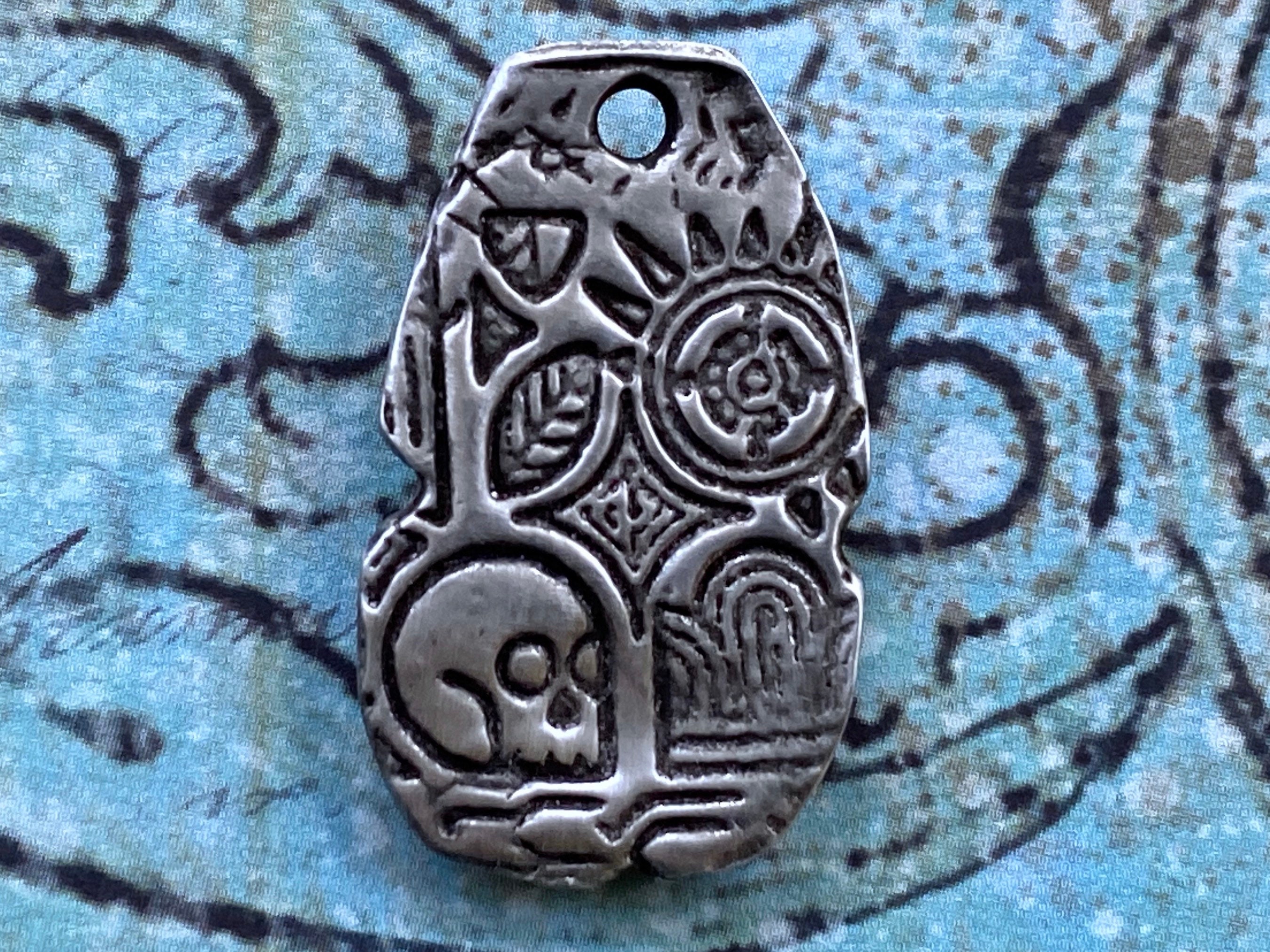 Hand Cast Pewter Pendant Jewelry Component Skull Ancient - Etsy