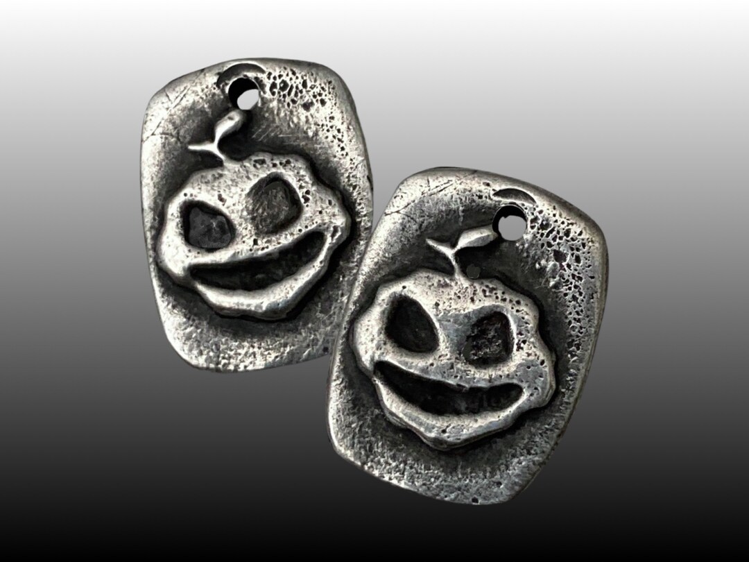 Snarky Pumpkin Hand Cast Rustic Pewter Jewelry Components - Etsy