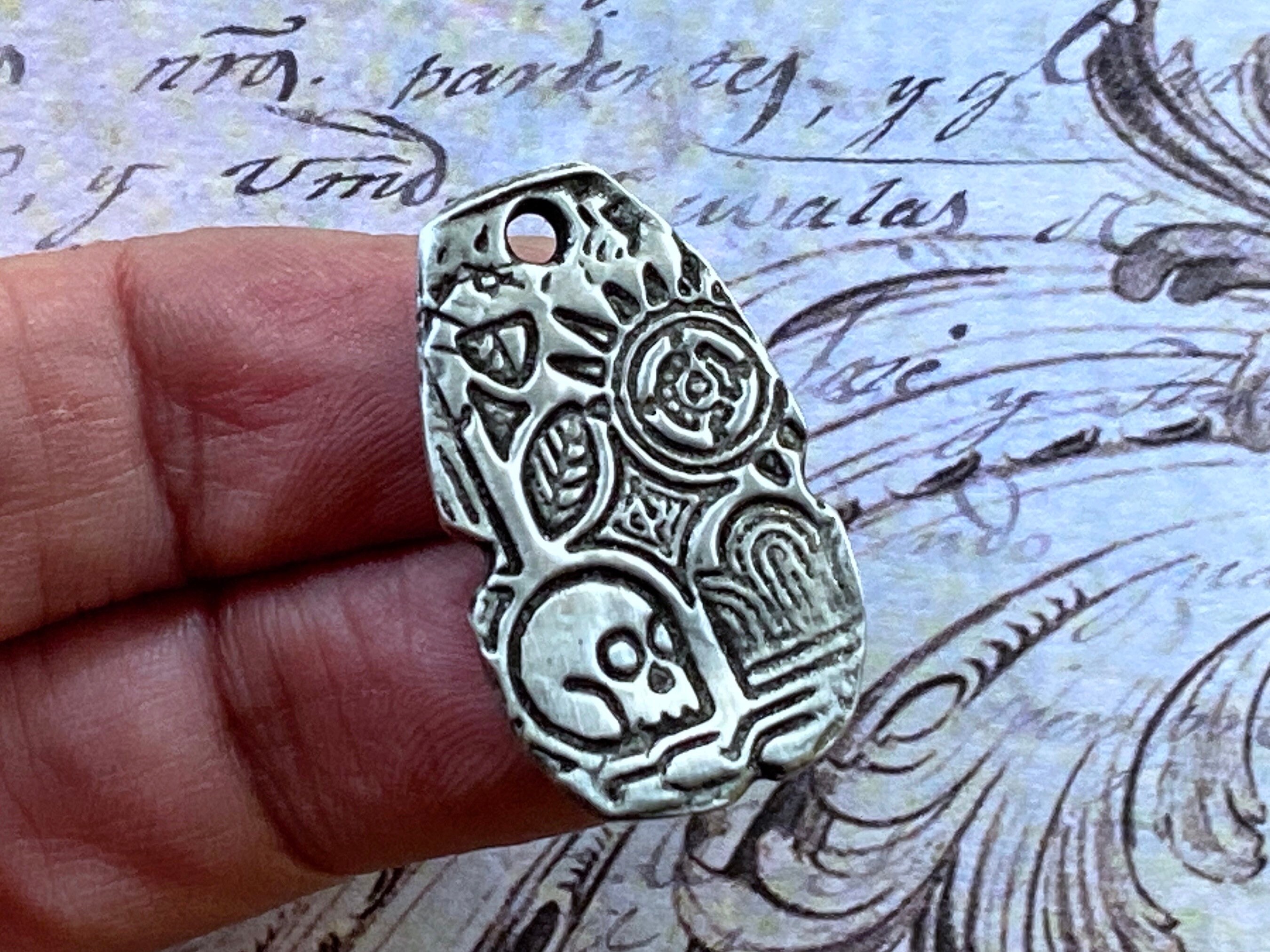Hand Cast Pewter Pendant Jewelry Component Skull Ancient - Etsy