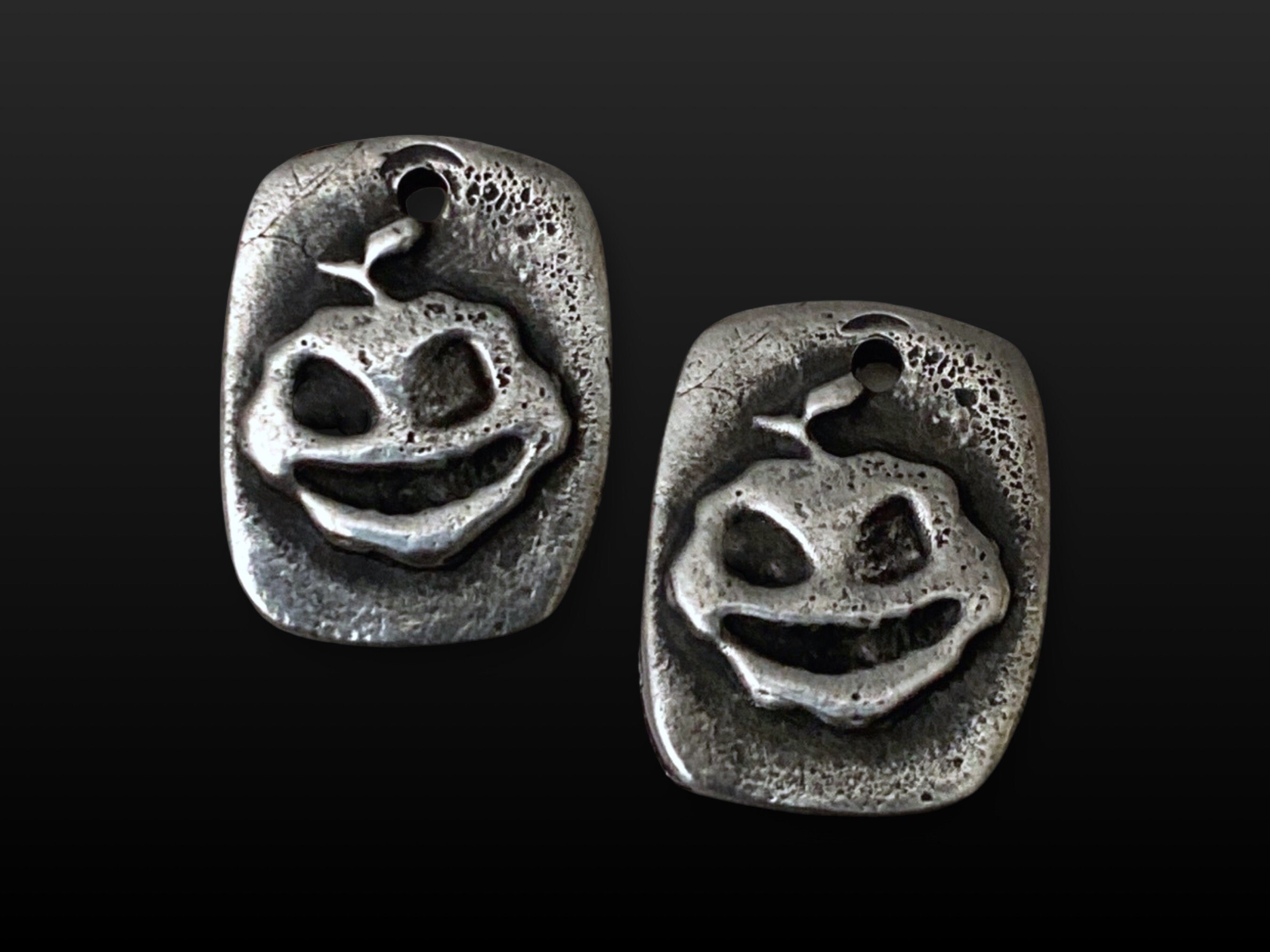 Snarky Pumpkin Hand Cast Rustic Pewter Jewelry Components - Etsy