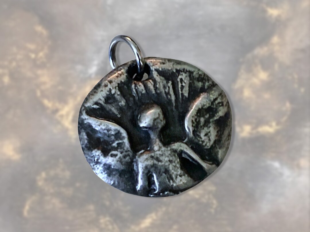 Angel Pendant - Handcrafted Pewter Pendant - Rustic Charm - Ancient ...