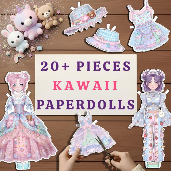 Printable Gacha Paper Dolls - Etsy