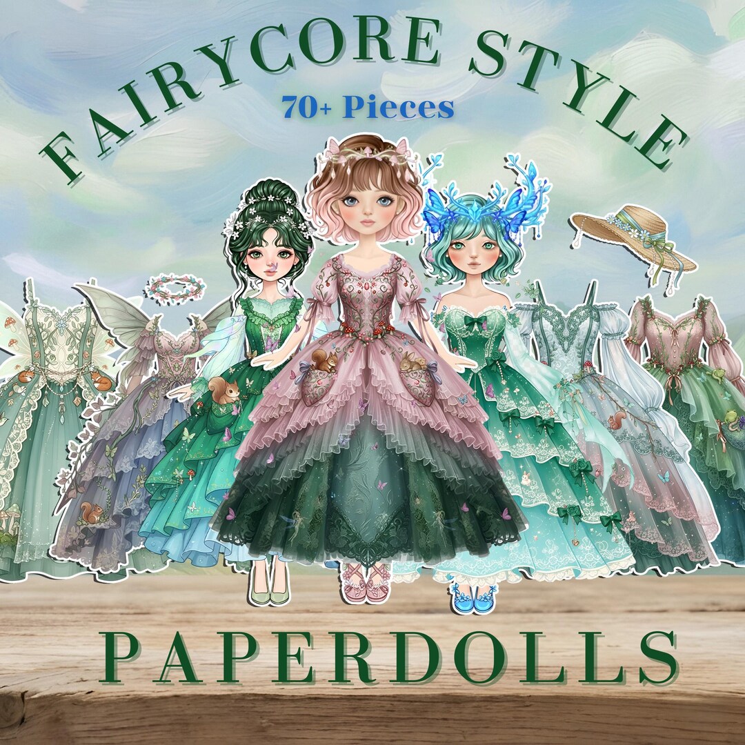 Fairycore Style Printable Paper Dolls | 70+ Pieces | Digital Download ...