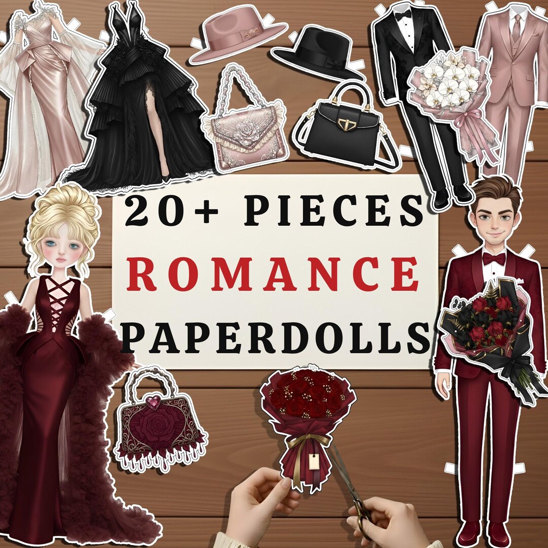 Romance Love Paper Dolls, Couple Date Dress-up, Creative Quiet Time ...