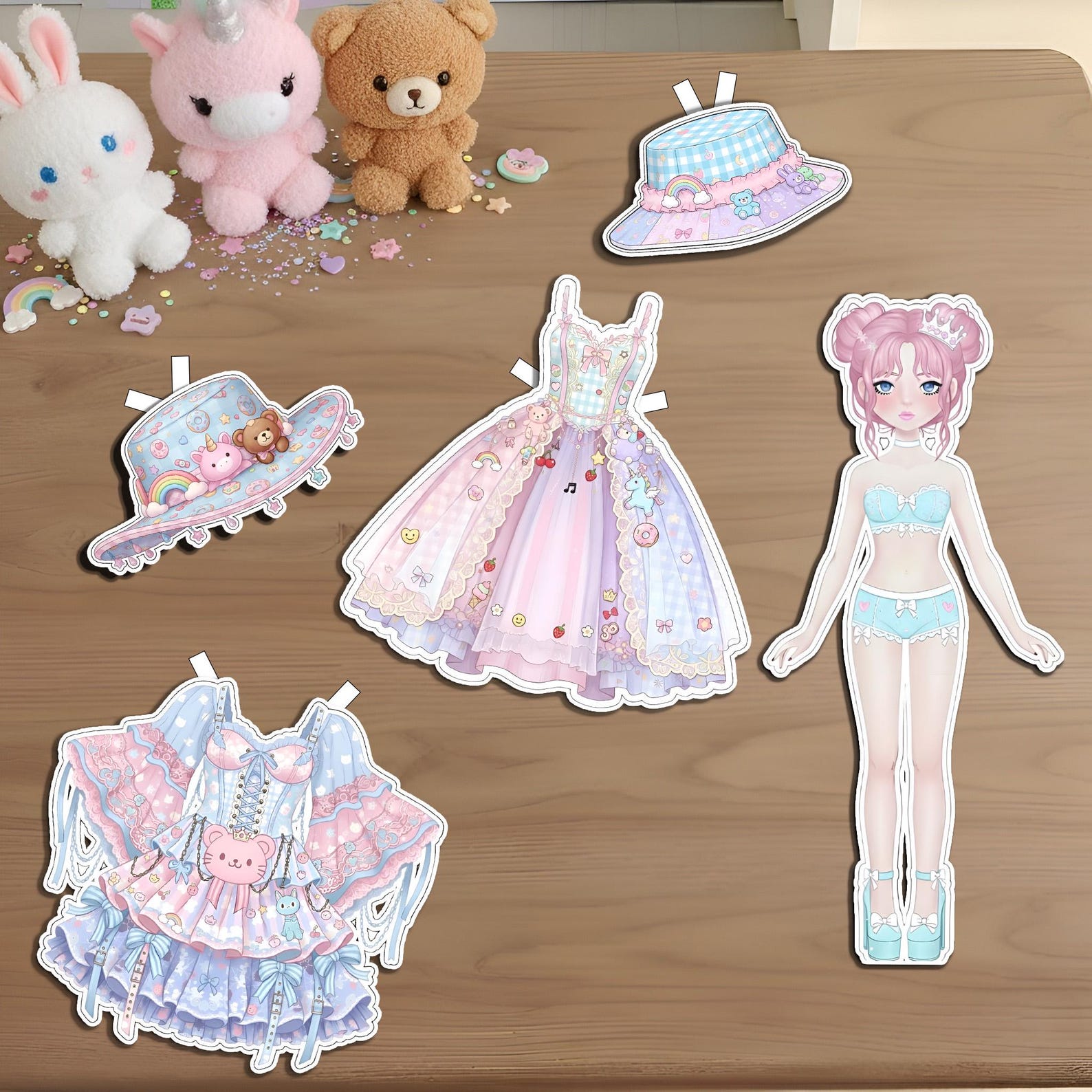 Kawaii Chibi Paper Dolls Printable, 20+ Dress up Mix Match Outfits for ...