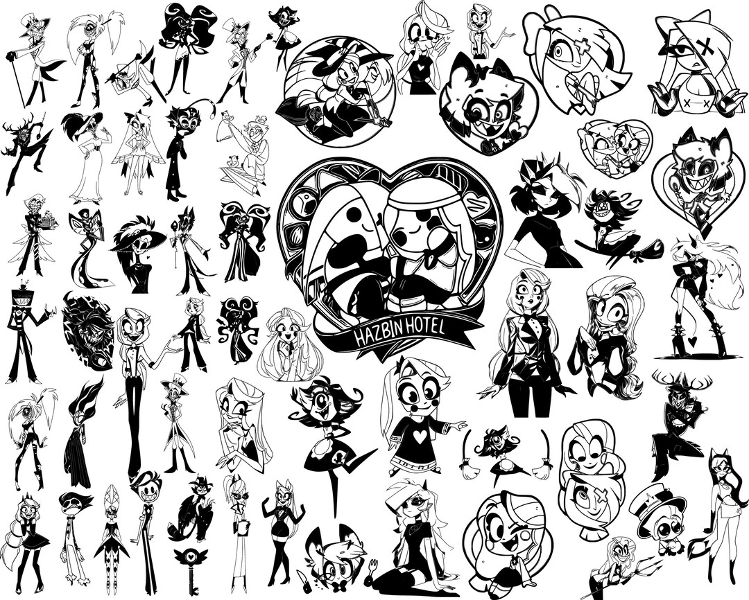Hazbin Hotel SVG Bundle | 59 Files – Iconic Characters, Demon Poses ...