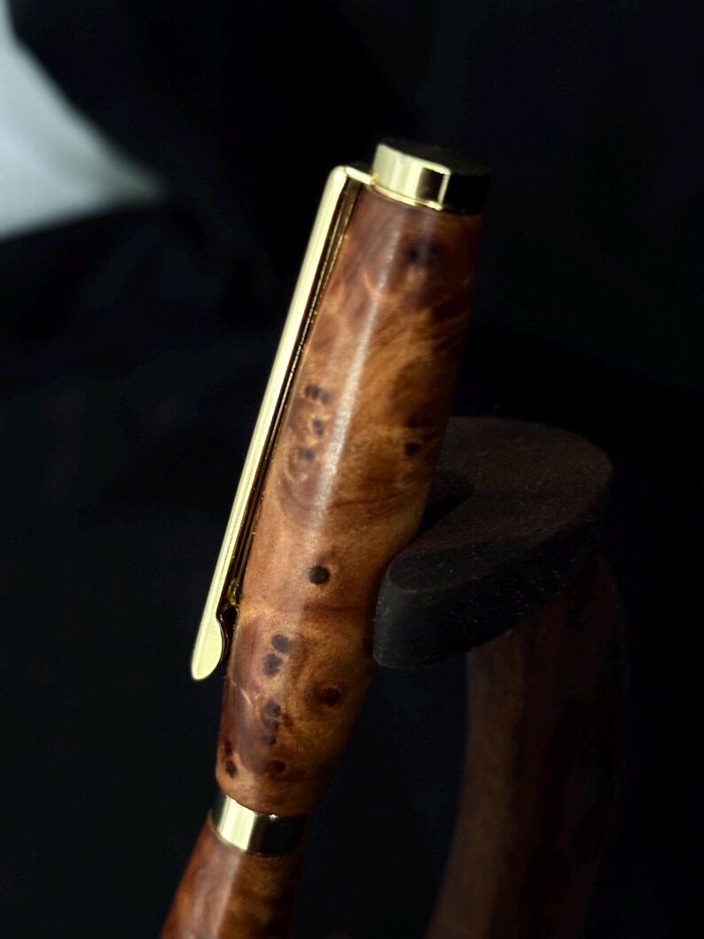 Hand Turned Birdseye Burl Wood Pen – One of a Kind Burl Wood Slimline ...