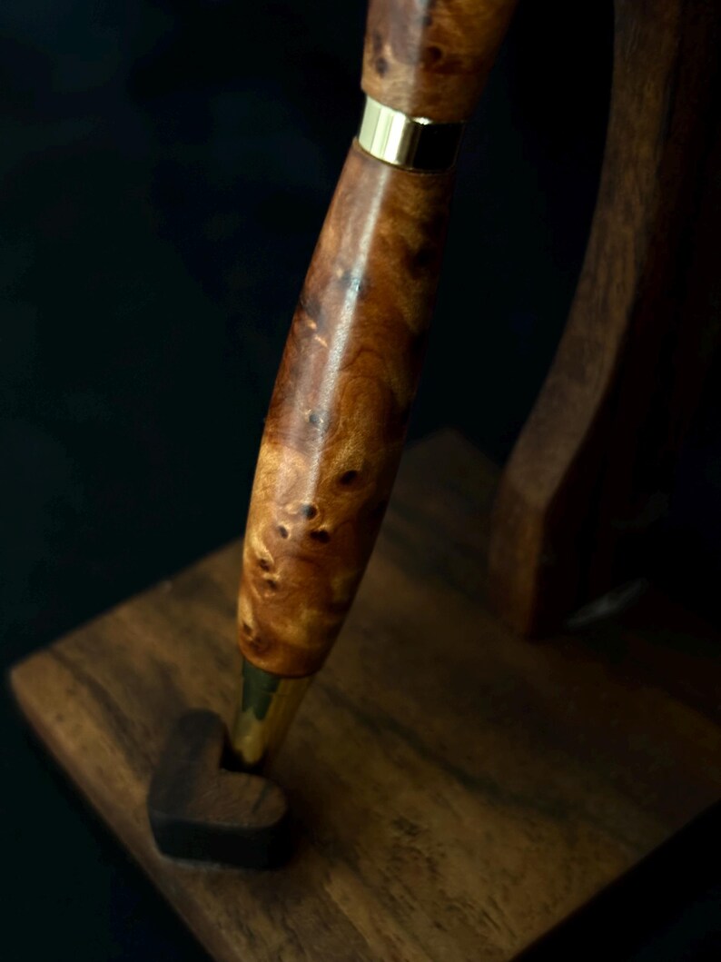 Hand Turned Birdseye Burl Wood Pen – One of a Kind Burl Wood Slimline ...