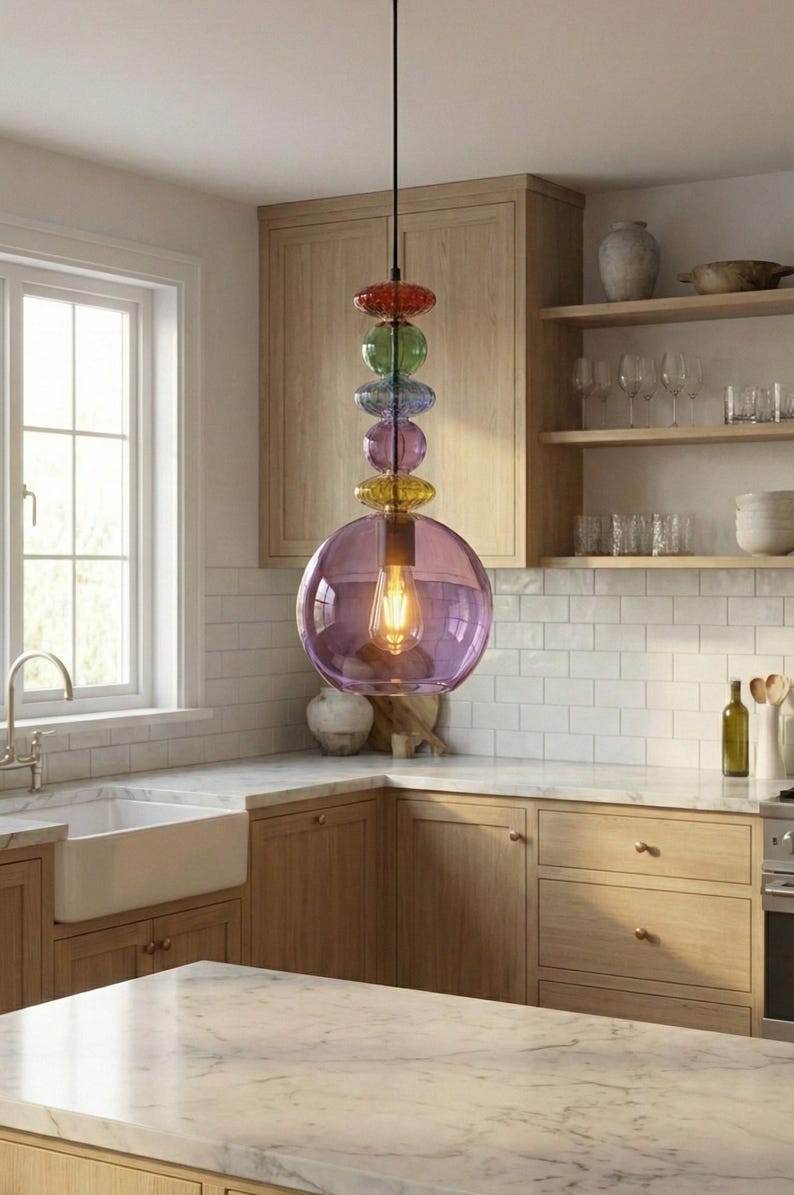 Colorful Light Fixtures | Blown Glass Pendant Light | Ceiling Lamps ...