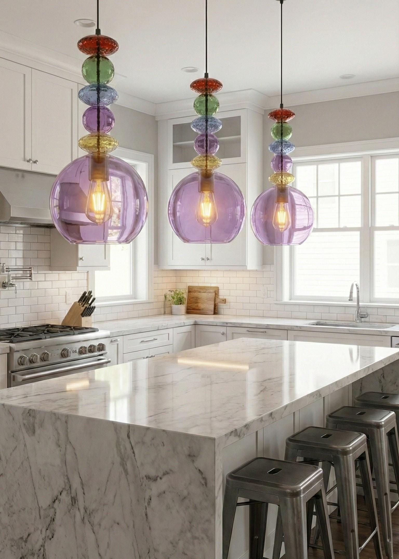 Colorful Light Fixtures | Blown Glass Pendant Light | Ceiling Lamps ...
