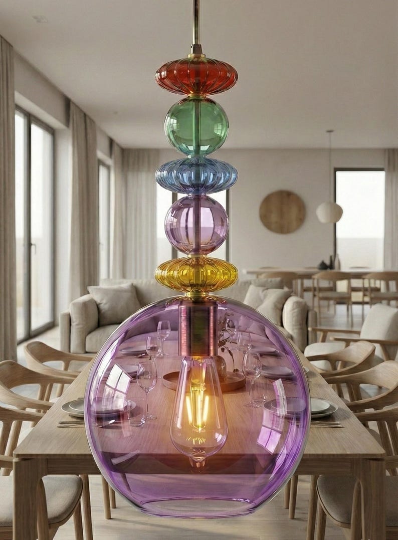 Colorful Light Fixtures | Blown Glass Pendant Light | Ceiling Lamps ...