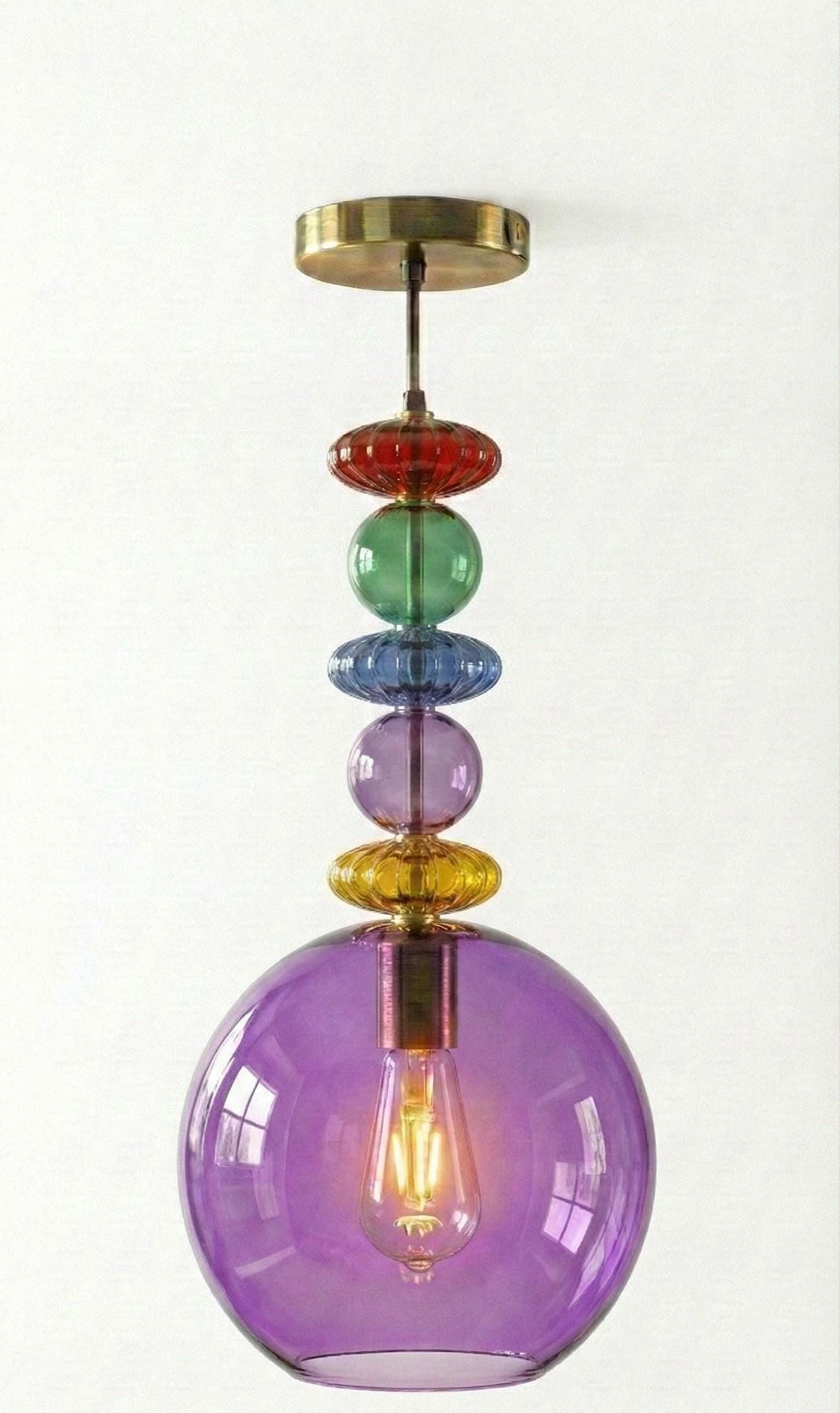 Colorful Light Fixtures | Blown Glass Pendant Light | Ceiling Lamps ...