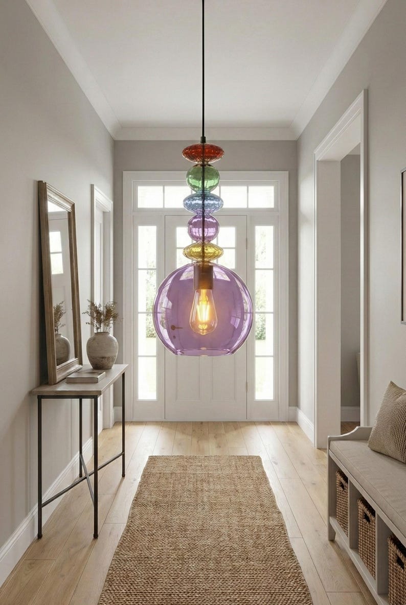 Colorful Light Fixtures | Blown Glass Pendant Light | Ceiling Lamps ...