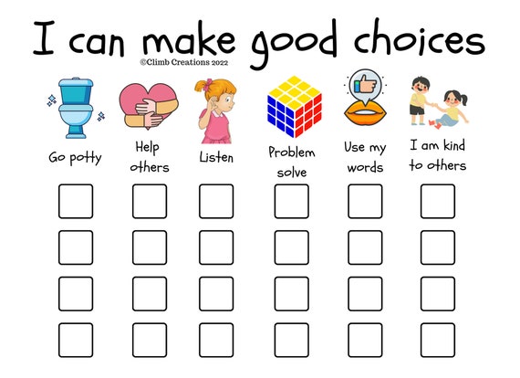 Good Choices Chart Digital Download Helpful Instant | Etsy