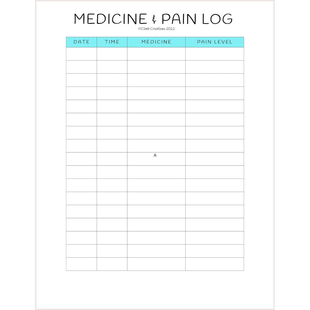 Post-op Medicine & Pain Tracker: Surgery Recovery Log (digital Download ...