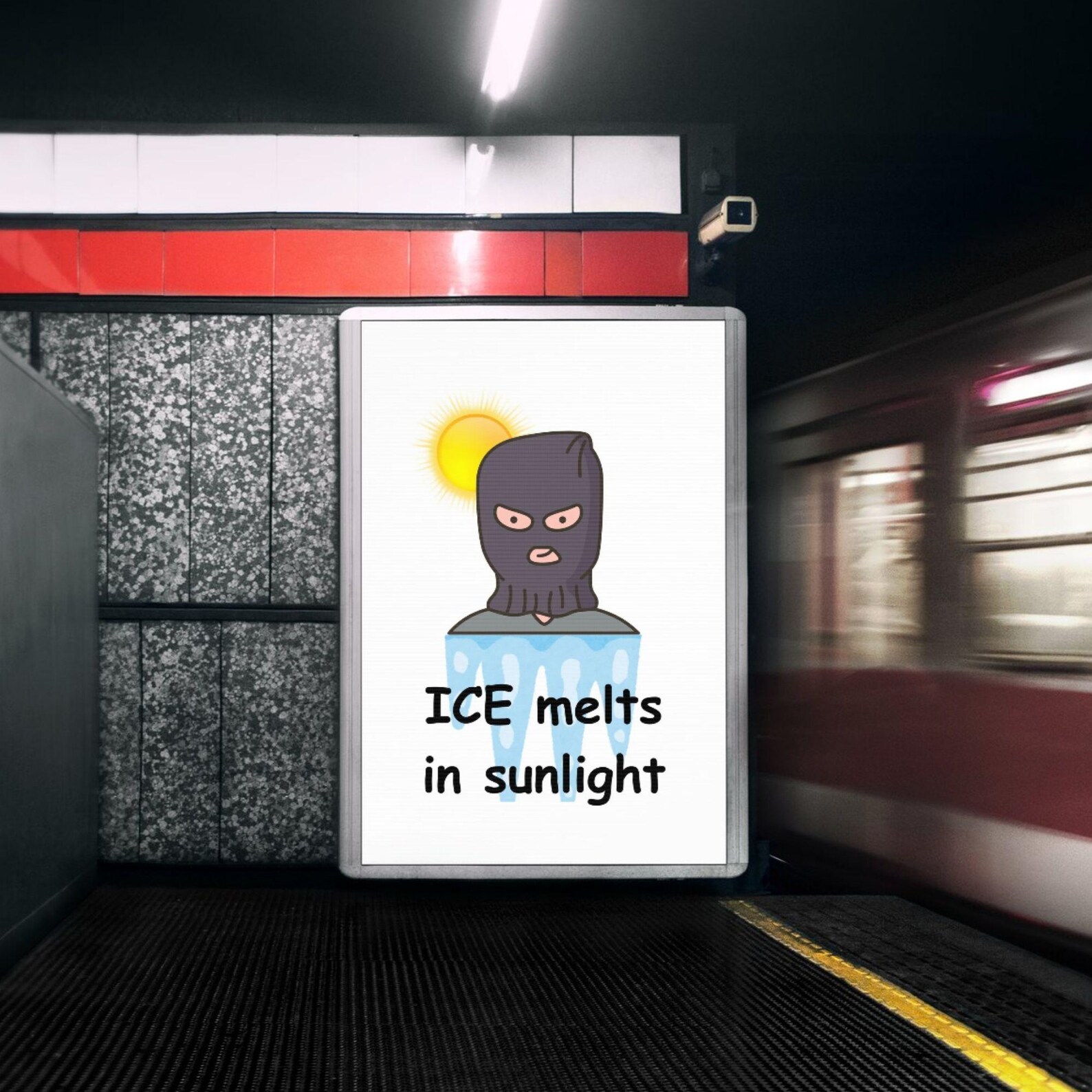 Anti-ice Protest Sign - ICE Melts in Sunlight - Resistance Poster ...