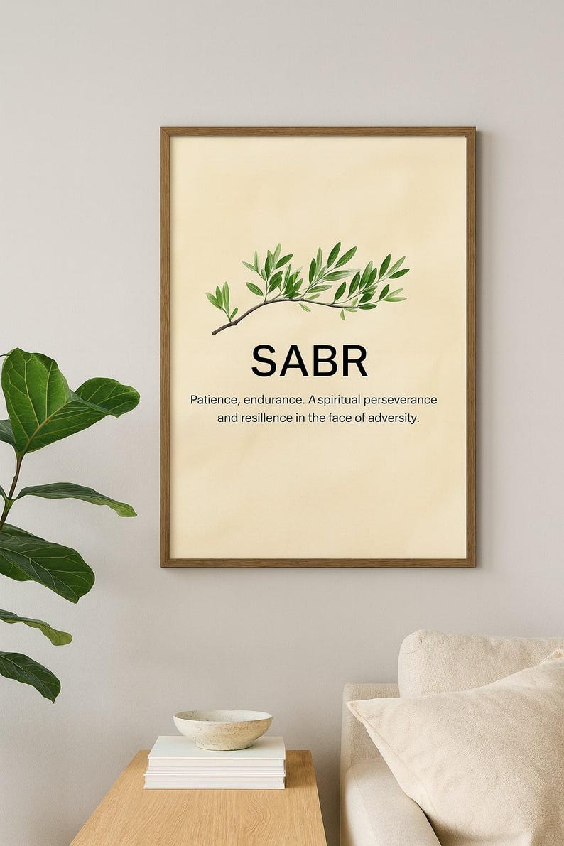 Sabr Definition Print, Islamic Wall Art, Patience Quote Poster ...