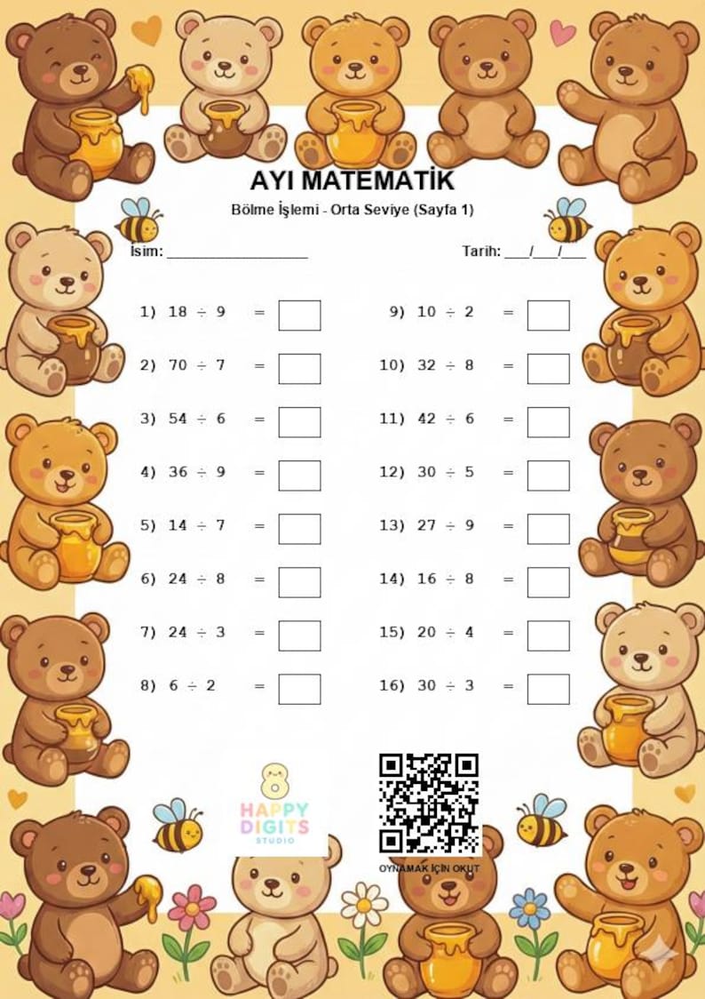 Beartheme Math Worksheets for Kids With QR Code Games | 60 Page ...