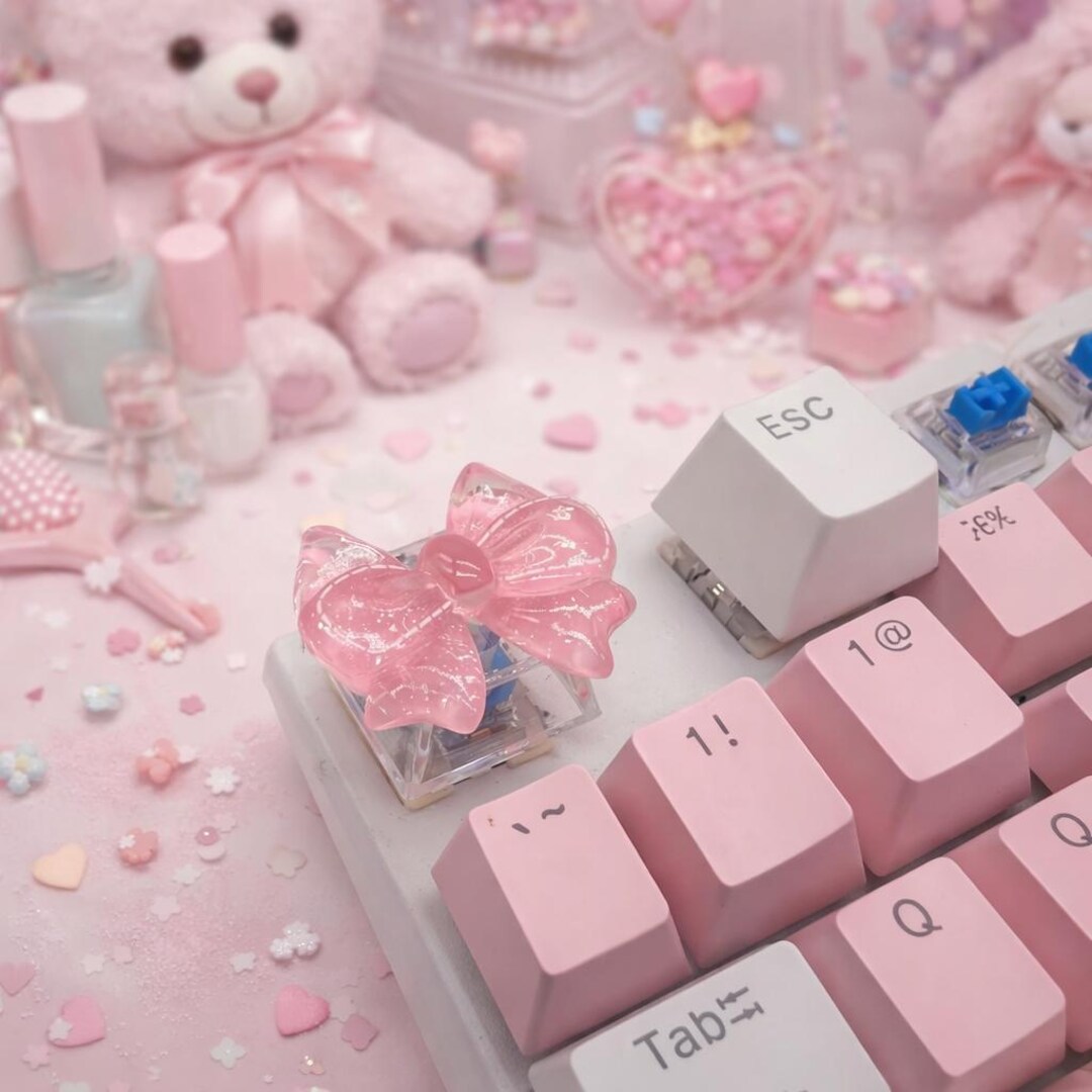 Bow Keycap Resin | Cute Macaron Keyboard Keycap | Cherry MX Compatible ...