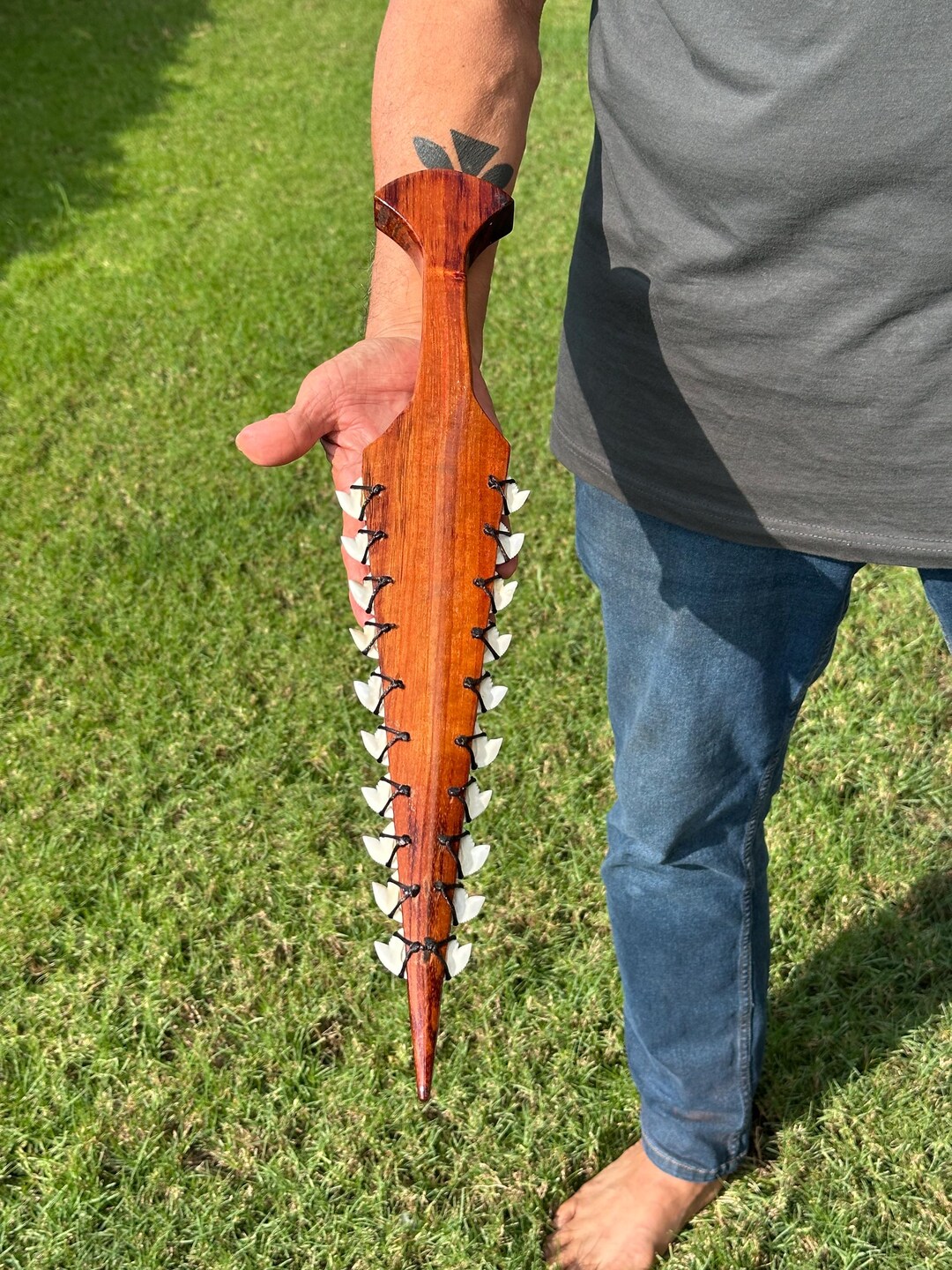 Polynesian War Knife With Sharks Teeth - Etsy