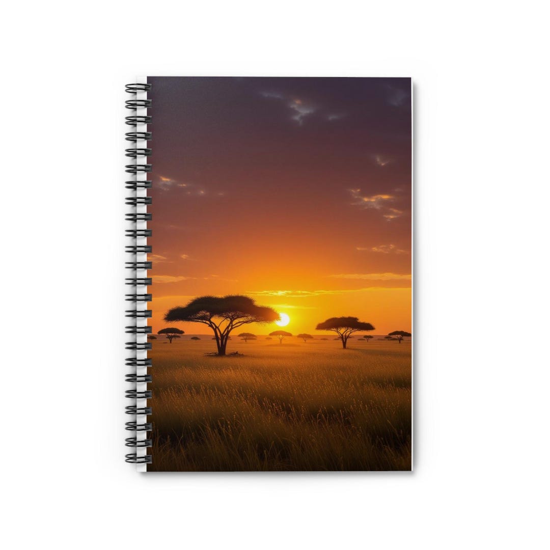 African Savannah Sunset Spiral Notebook | Ruled Journal - Etsy