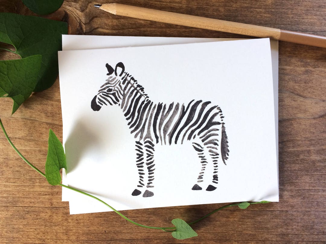 Zebra Card Set - Etsy