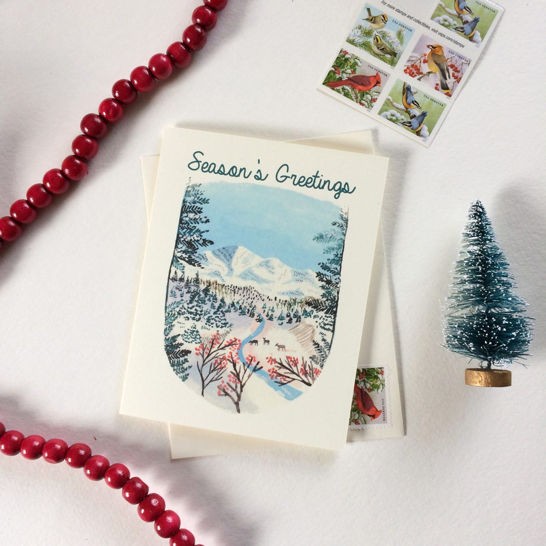 Season's Greetings Card Set - Etsy