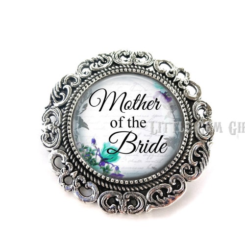 Mother of the Bride Wedding Brooch Silver or Gold Wedding - Etsy