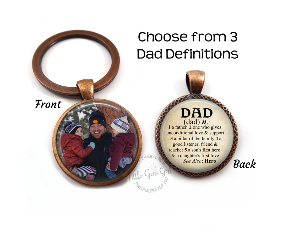 2 Sided Personalized Picture Dad Key Chain Charm - Custom Photo ...