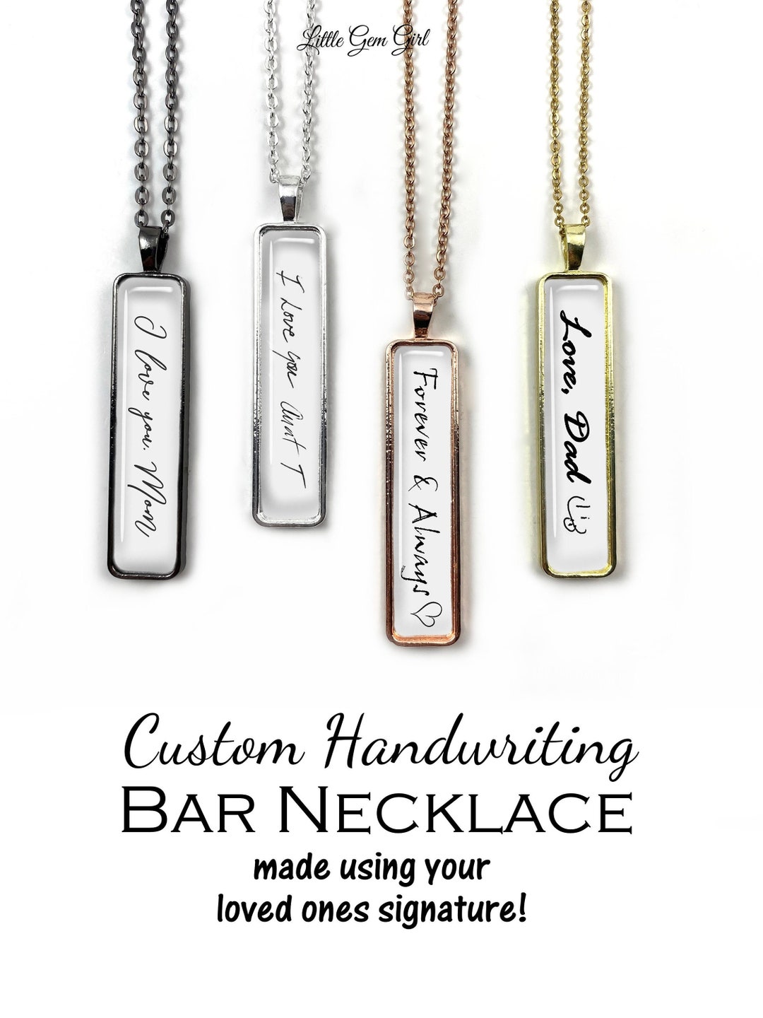 Actual Handwriting Necklace - Custom Signature Jewelry - Personalized ...