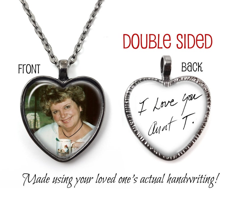 Signature Necklace Personalized Handwriting Heart Pendant - Etsy