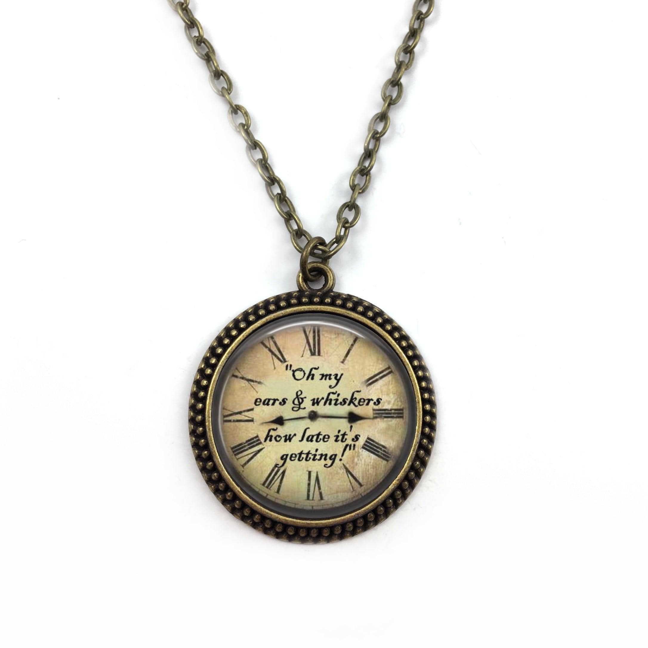 Alice In Wonderland Rabbit Clock Quote