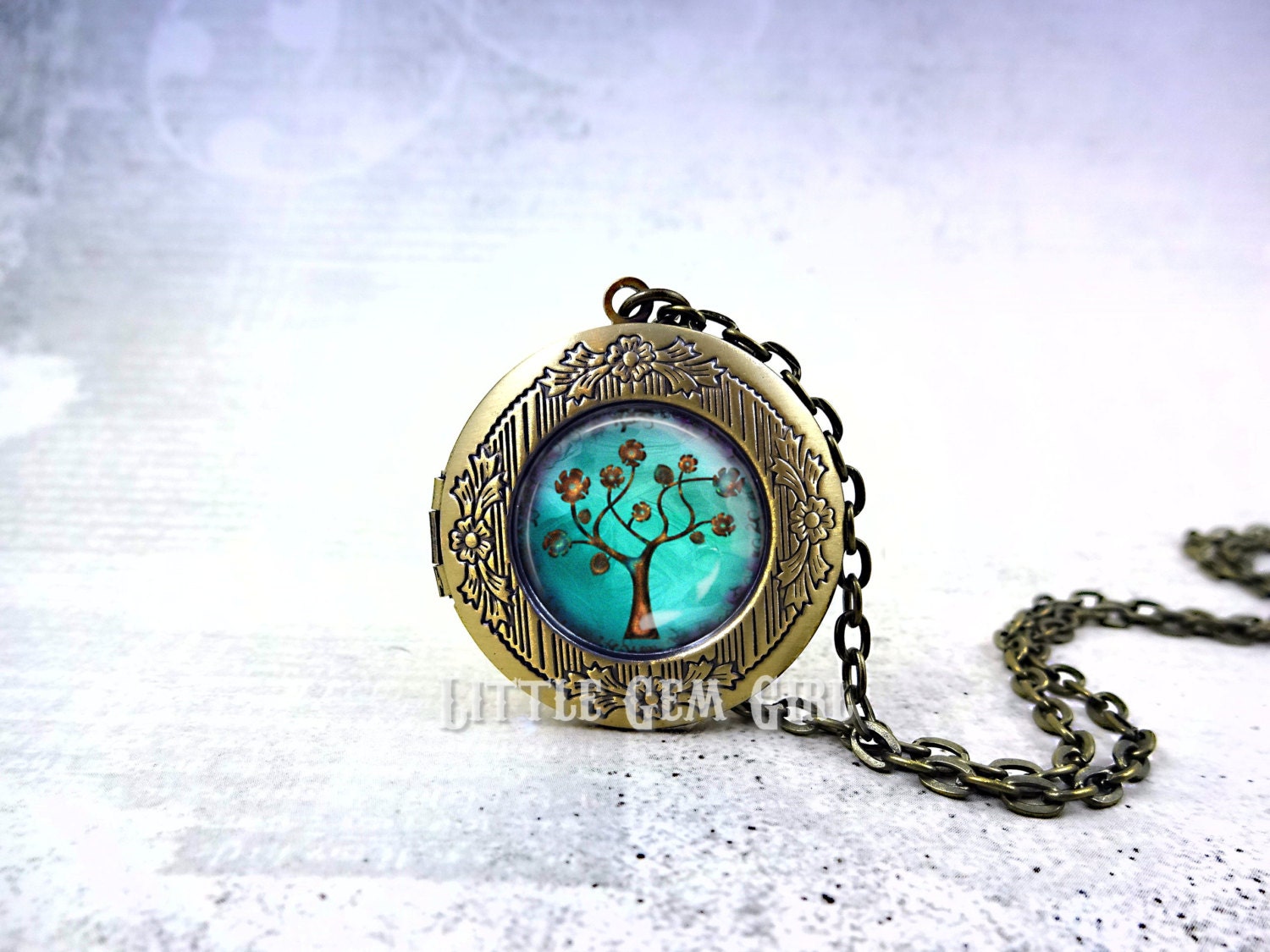Tree of Life Locket Necklace Bronze Rose Gold Silver or - Etsy