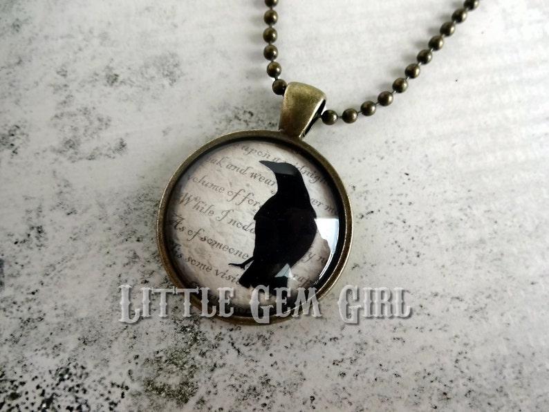 Edgar Allan Poe Necklace the Raven Necklace Nevermore Quote - Etsy
