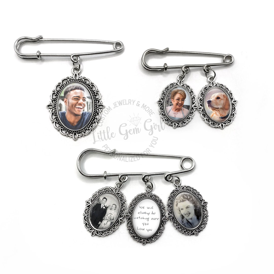 Custom Photo Lapel Pin With 1 to 3 Images - Personalized Memorial ...
