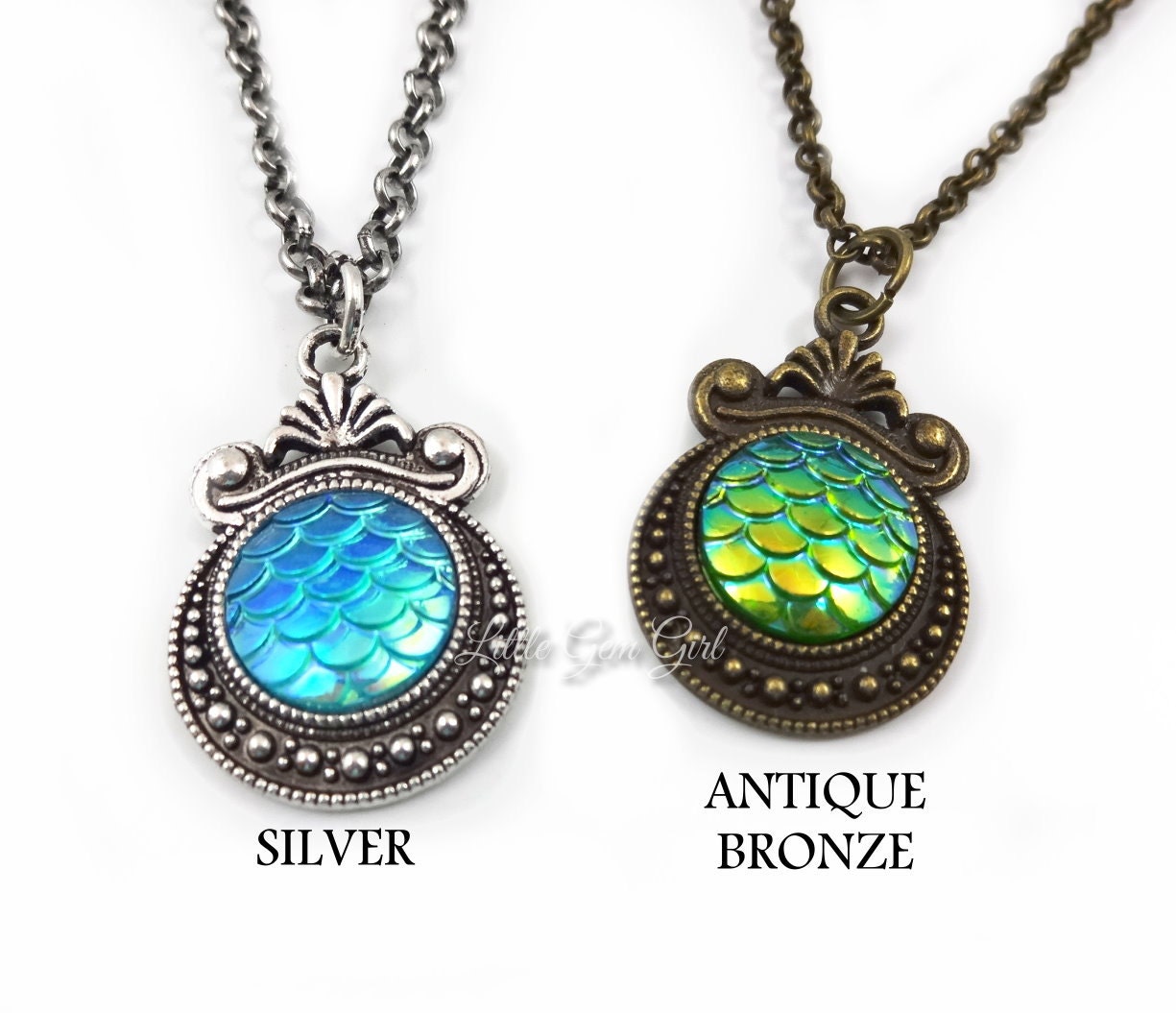 Purple Rainbow Dragon Scale Necklace Silver or Bronze in 12 | Etsy