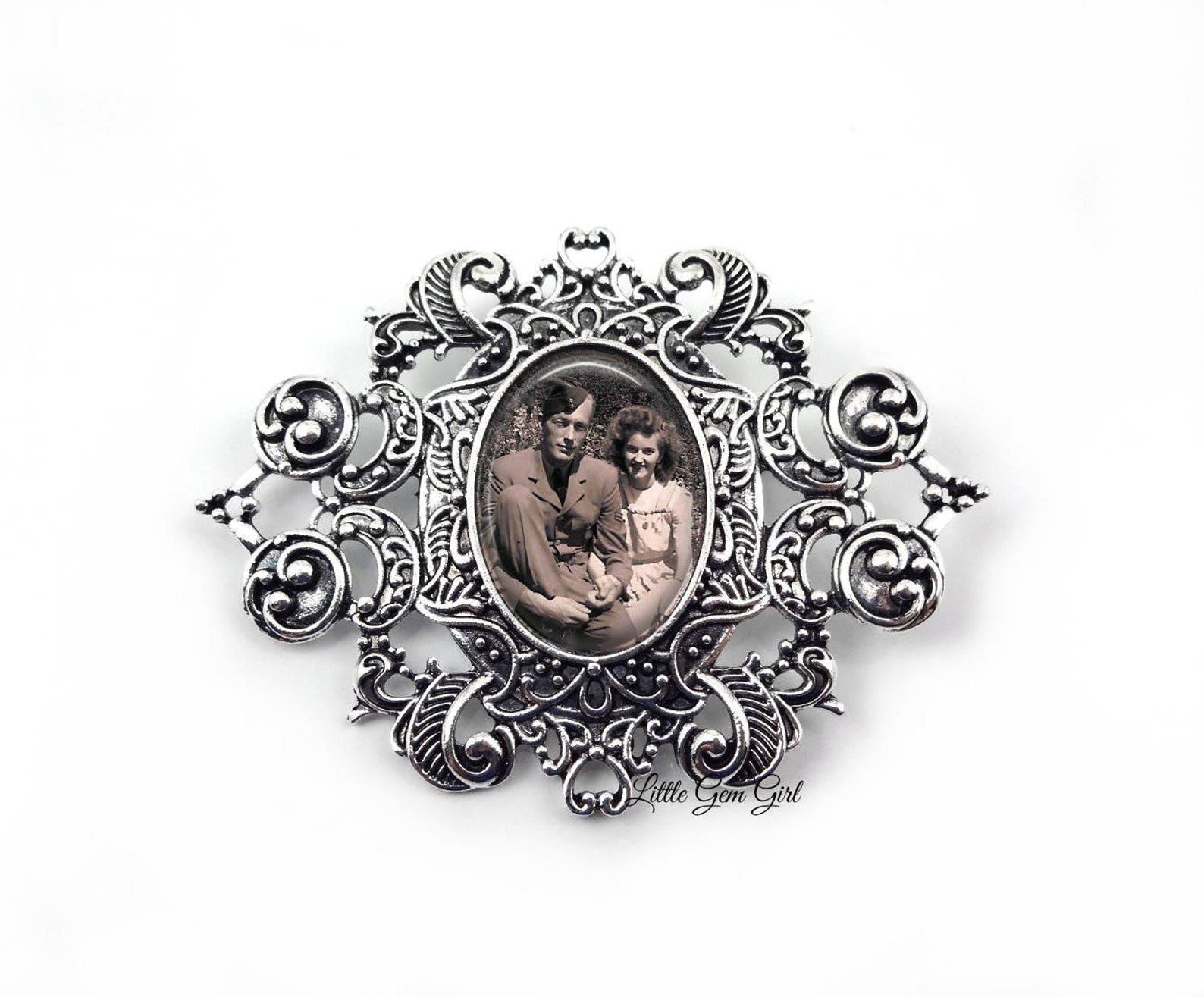 Vintage Style Personalized Photo Brooch Custom Picture - Etsy