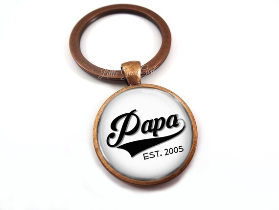 Papa Key Chain Charm Papa Keychain 5 Finishes & 8 Style | Etsy