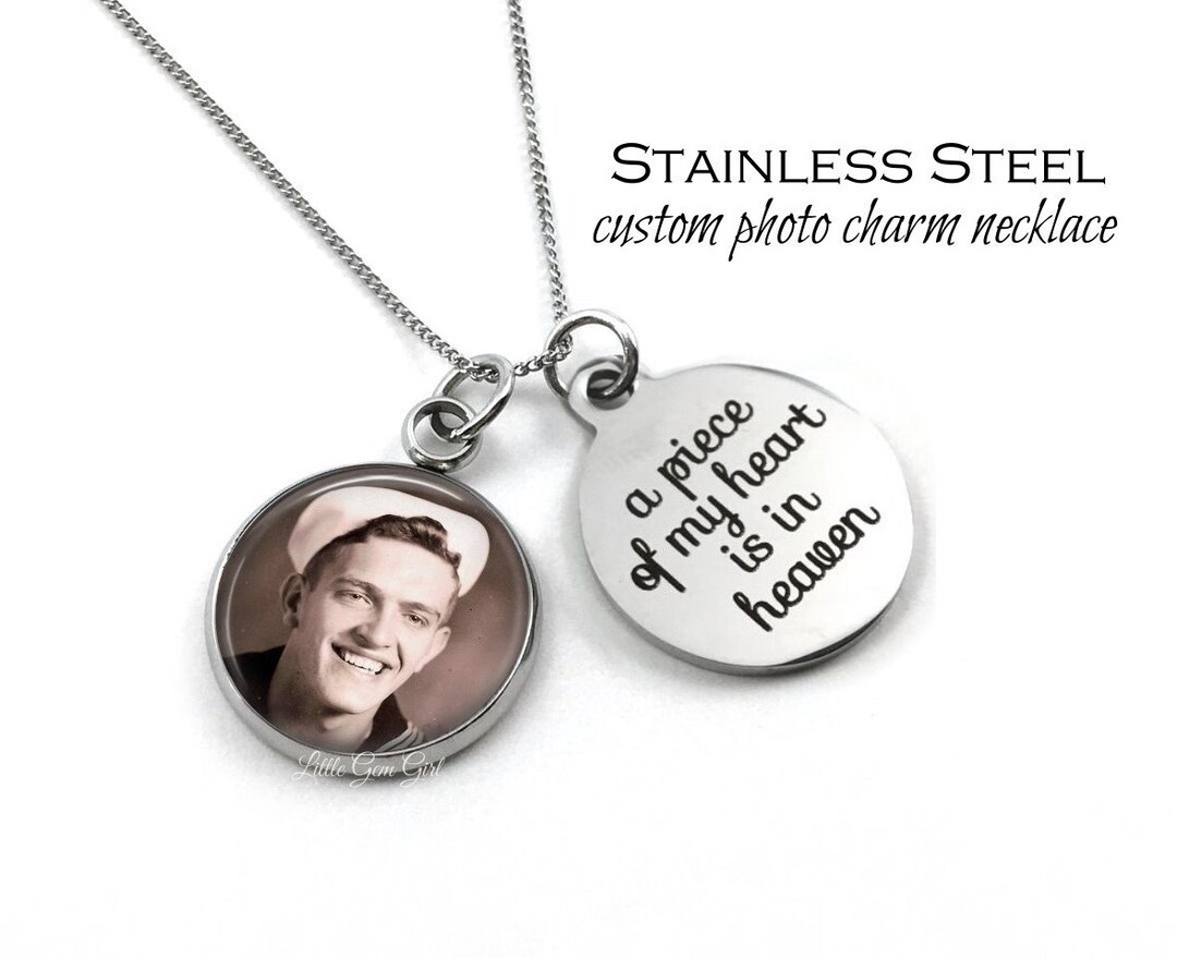 Custom Photo Memorial Necklace - Stainless Steel Custom Picture in ...