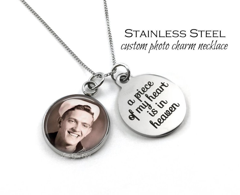 Custom Photo Memorial Necklace Stainless Steel Custom - Etsy